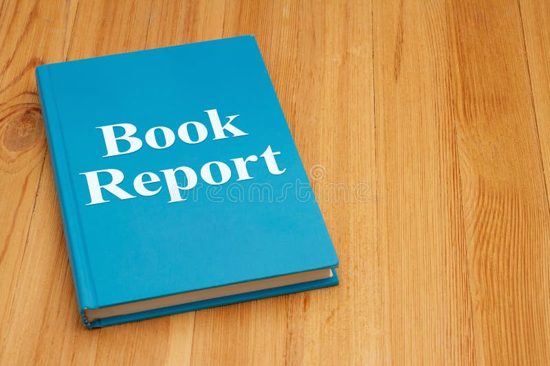 Book Report for a Course on Retro Old Blue Book on Weathered Desk Stock ...