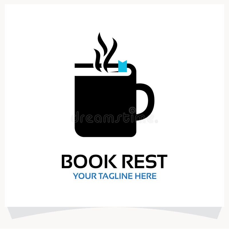 Book Rest Coffee Logo Design Template Inspiration Stock Vector ...