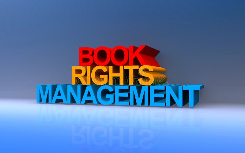 Book Rights Management on Blue Stock Illustration - Illustration of ...