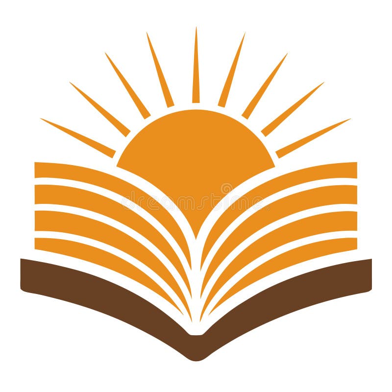 Book with Rising Sun Logo Illustration: Education, Knowledge, and ...
