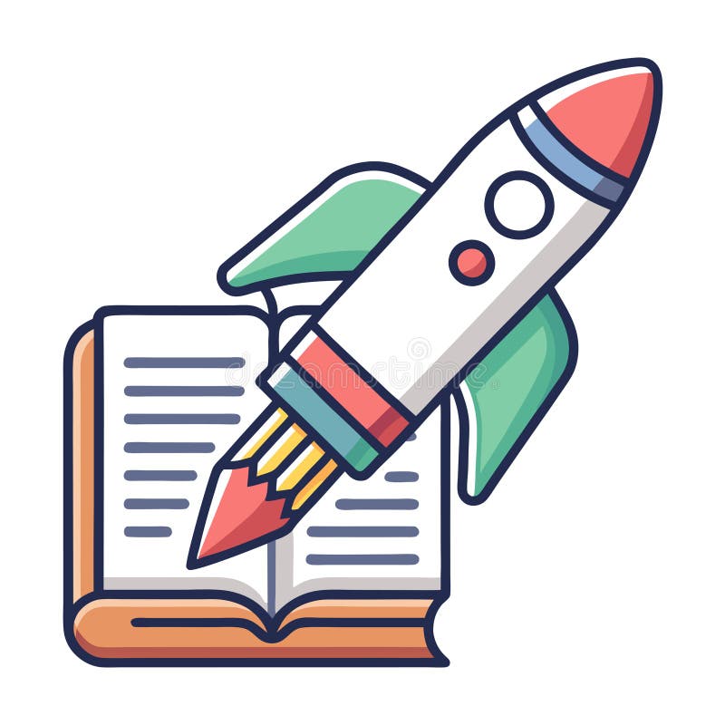 Book Rocket: Knowledge, Growth, and Learning Illustration for ...