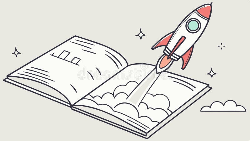 Book Rocket Launch, Symbolizing Knowledge and Educational Journeys ...