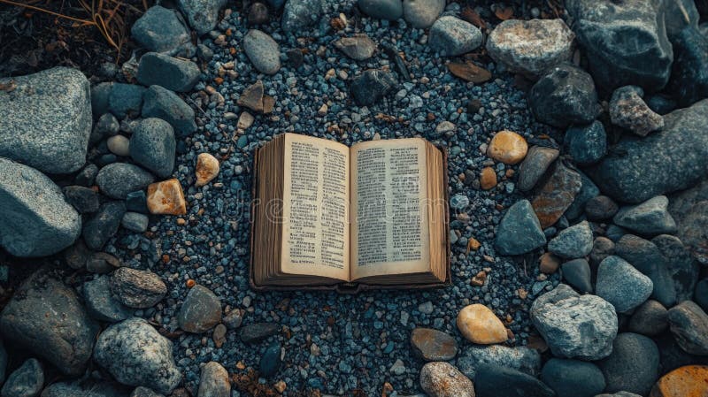 Book on Rocks stock photo. Image of generated, backdrop - 379318558