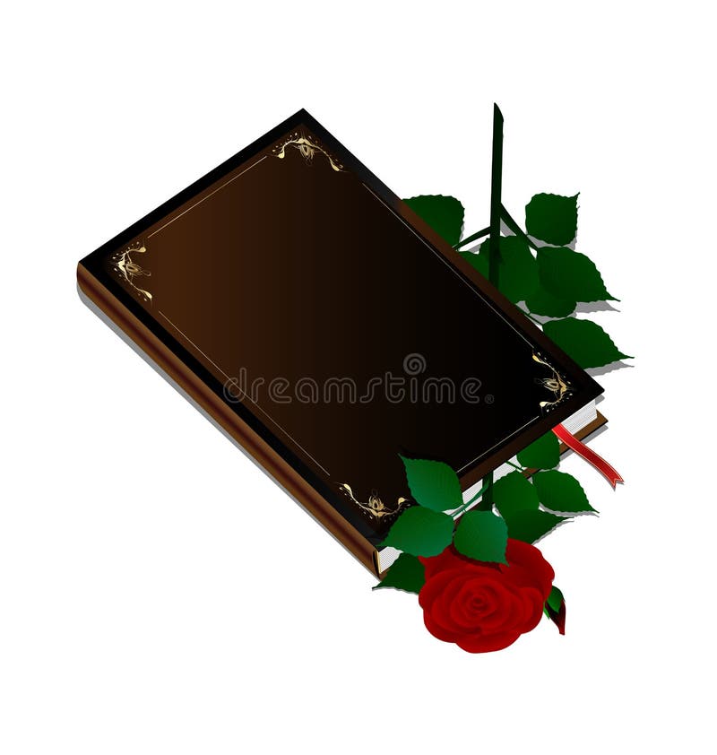 Book and rose stock vector. Illustration of flora, abstract - 55474132