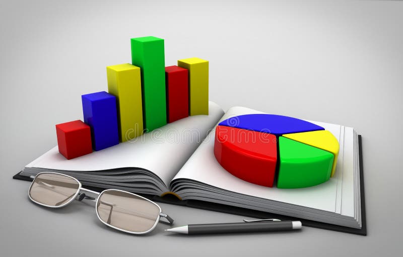 Book with Schedules on Pages Stock Illustration - Illustration of graph ...