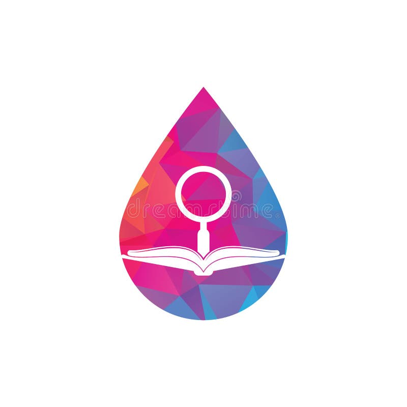 Book Search Drop Shape Concept Logo Template Design Stock Vector ...