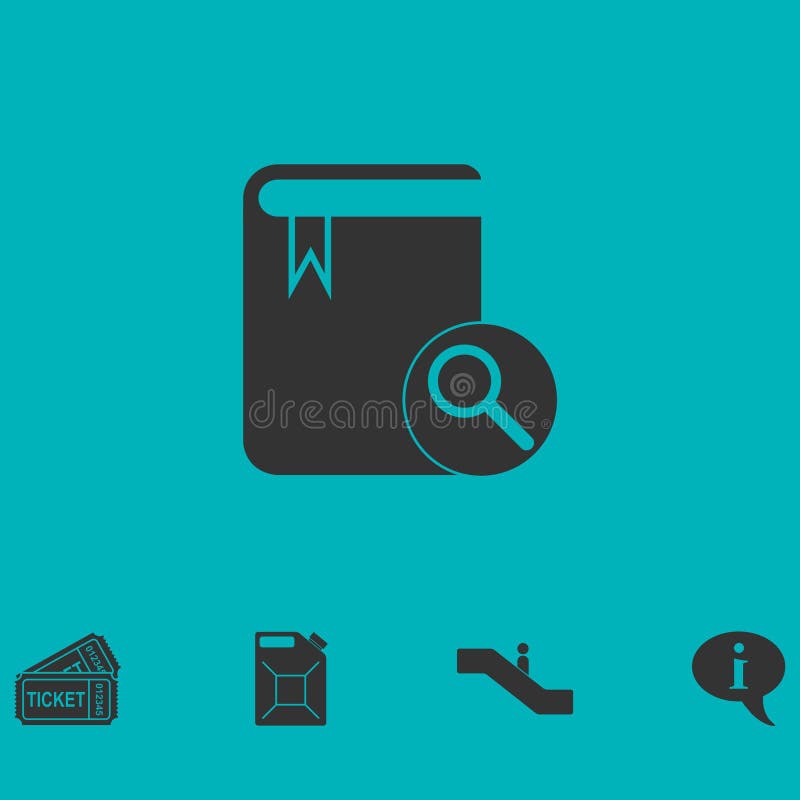 Book search icon flat stock vector. Illustration of magnifier - 137902010