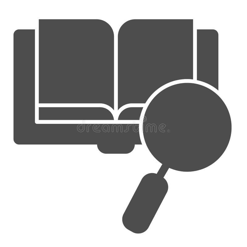Book Search Solid Icon. Digital Book Vector Illustration Isolated on ...