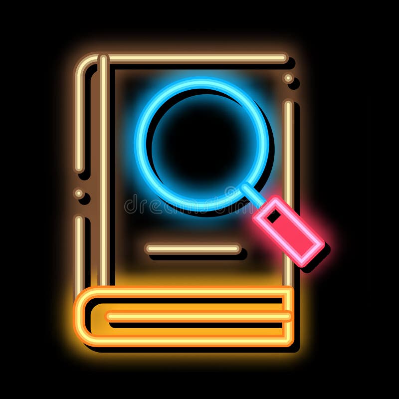 Book Search Study Neon Glow Icon Illustration Stock Vector ...
