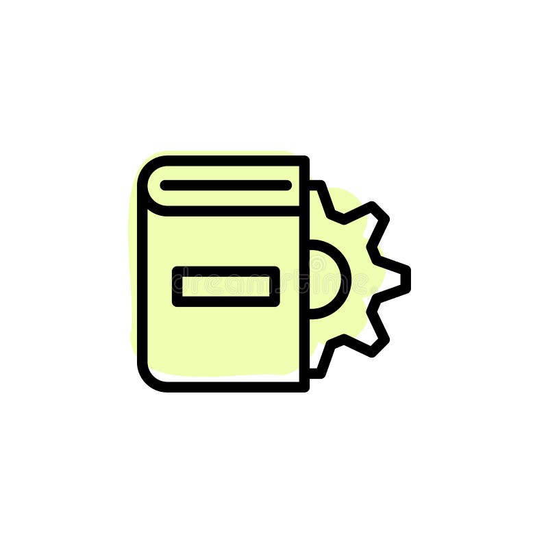 Book, Settings with Color Shadow Vector Icon in Book Set Stock Vector ...