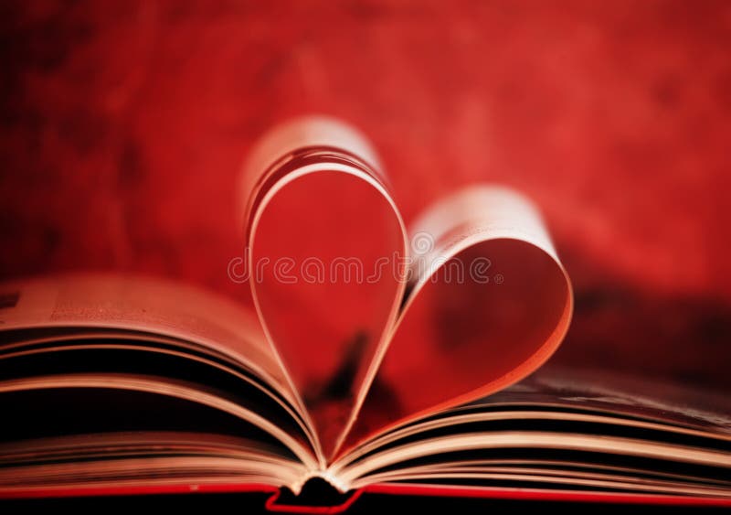 Pages of a Book Curved into a Heart Shape Stock Image - Image of ...