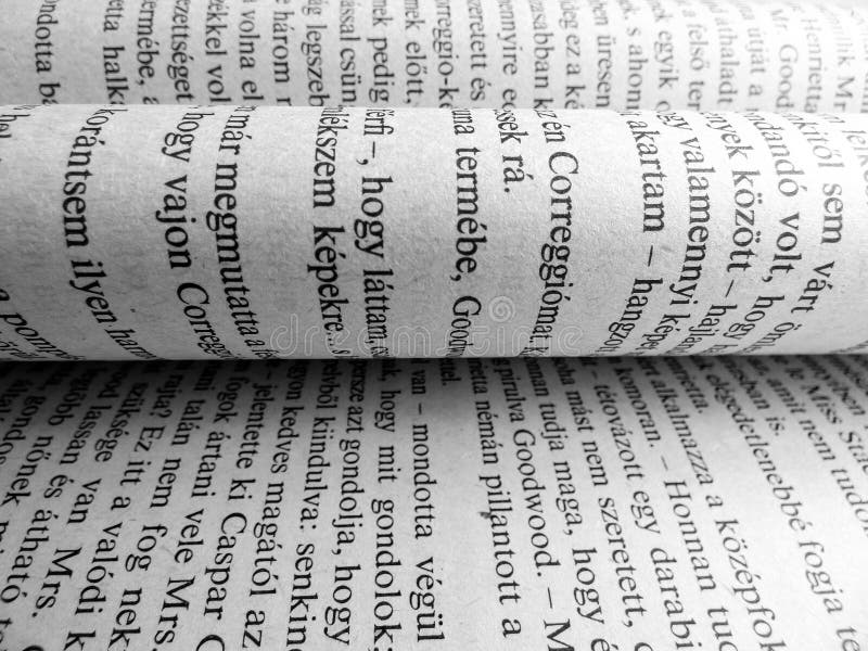 Book Sheets Close Up Pages Words Letters Text Background Stock Image ...