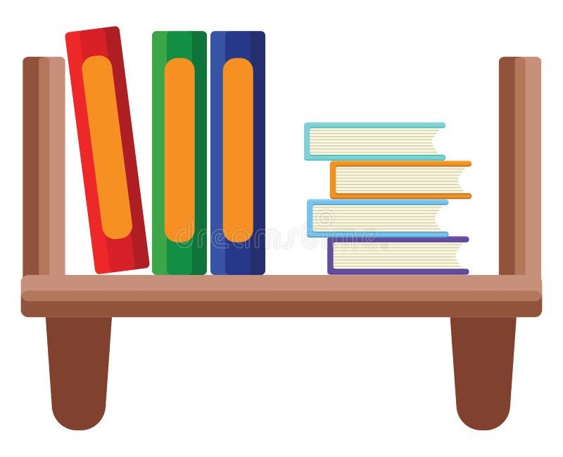 Book Shelf with Books, Icon Stock Vector - Illustration of brown, learn ...