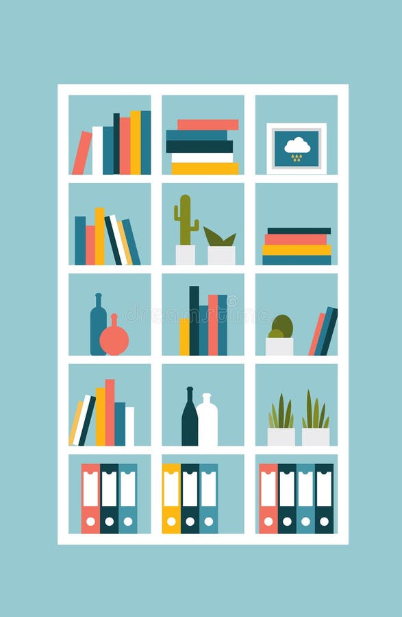 Book Shelf, Case. Vector Illustration. Stock Vector - Illustration of ...