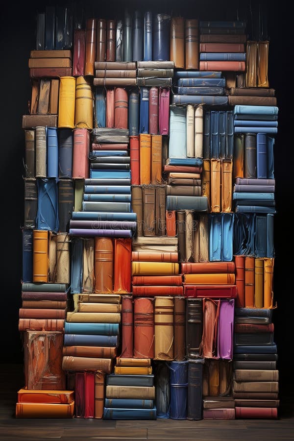 Book Shelf Filled with Lots of Colorful Books Created with Generative ...