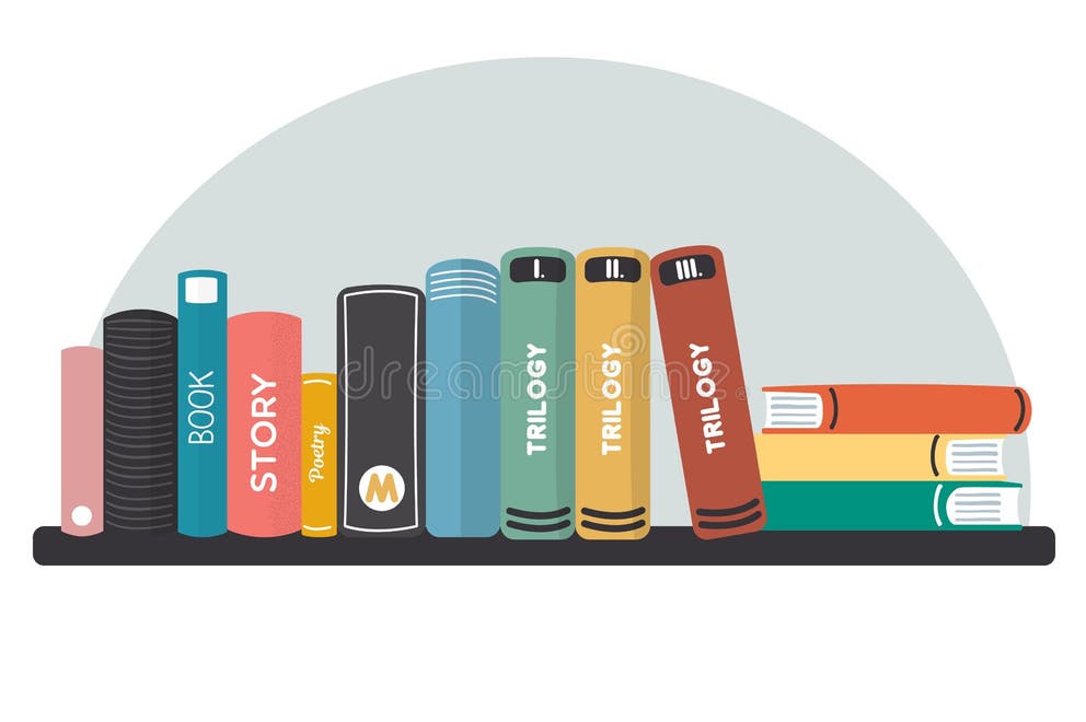 Book Shelf. Flat Style, Vector Hand Draw Concept Stock Vector ...