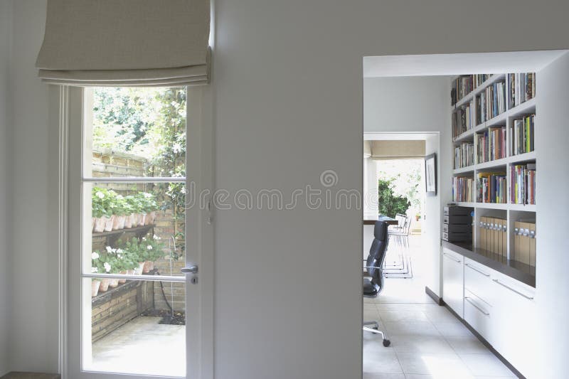 Book shelf on a hall room stock photo. Image of bath - 44514552