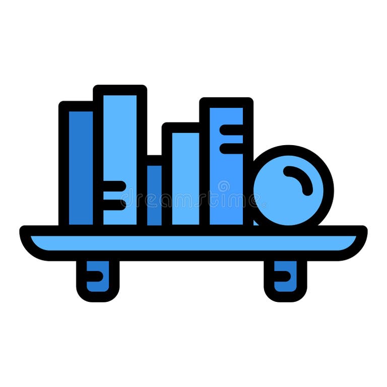 Book Shelf Icon, Outline Style Stock Vector - Illustration of ...