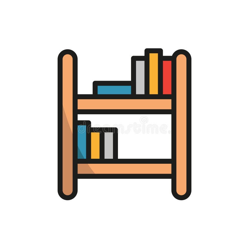 Book Shelf Icon Vector Basic Design Simple and Modern Stock Vector ...