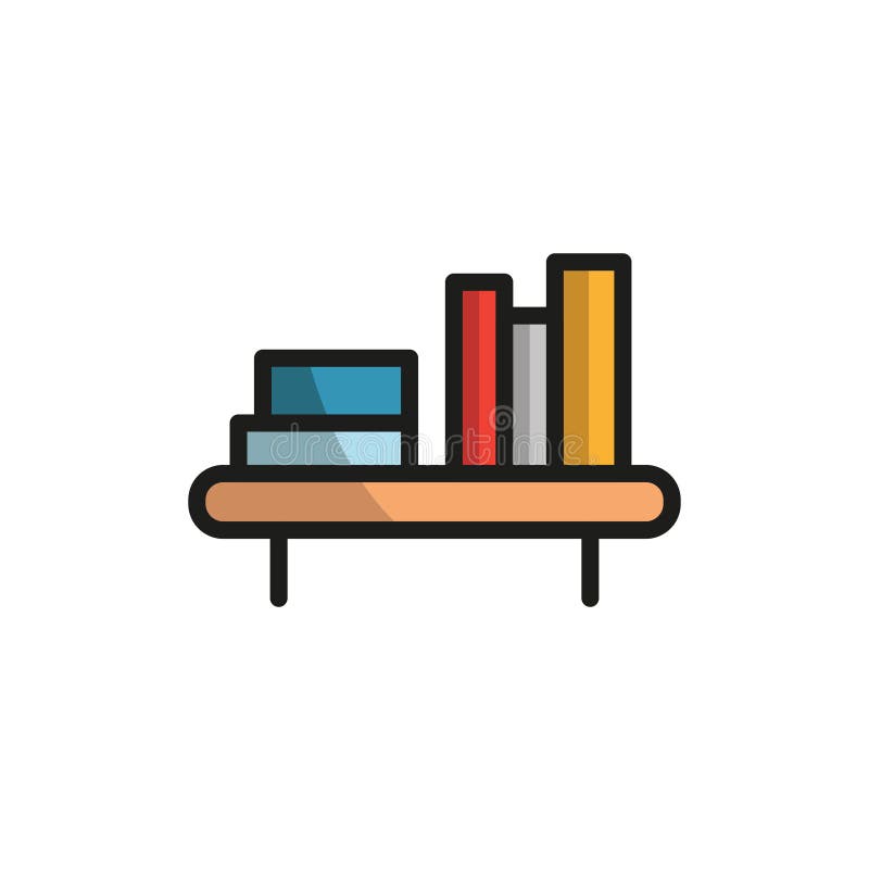 Book Shelf Icon Vector Basic Design Simple and Modern Stock Vector ...