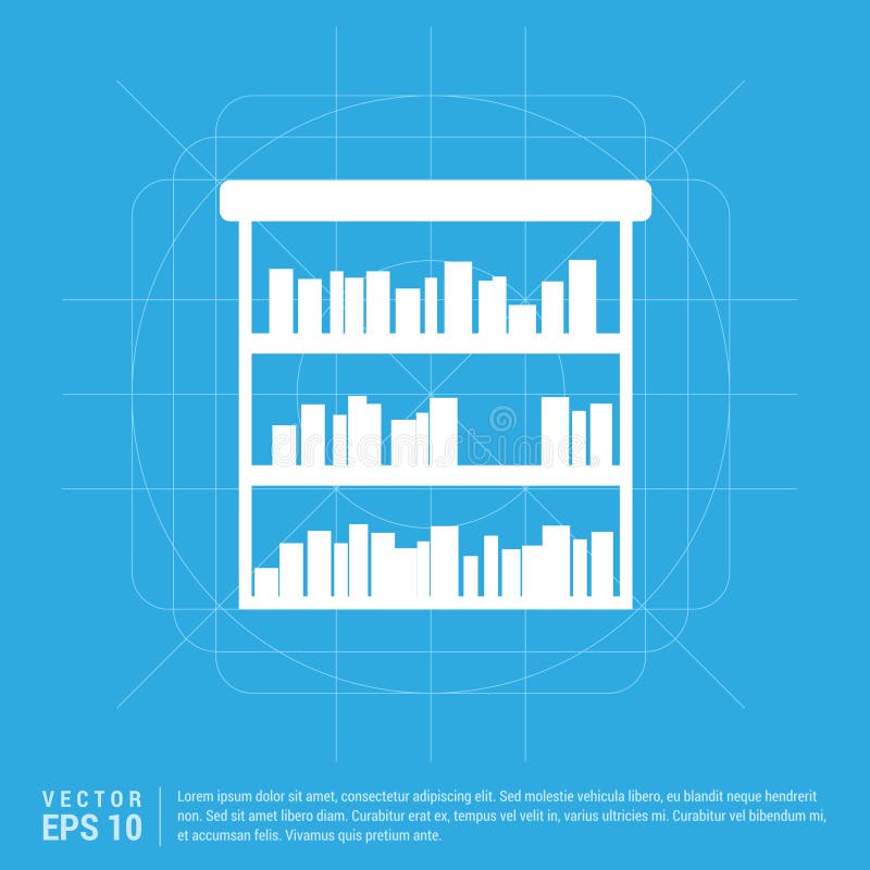 Book Shelf Icon stock vector. Illustration of line, symbol - 132434496