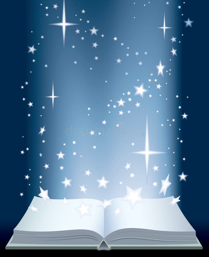 Book and shining stars stock vector. Illustration of information - 5261496