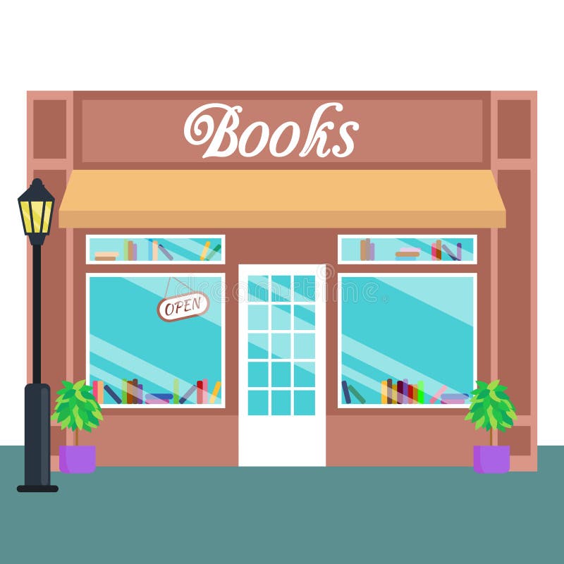 Book Shop and Store, Building Front Flat Style. Vector Illustration ...