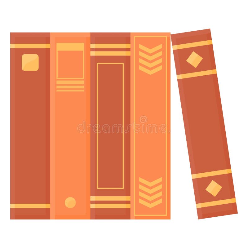 Book Side View with Brown Cover Vector Stock Vector - Illustration of ...