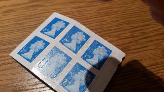 Book of Six Second Class Stamp Editorial Image - Image of stamp, mail ...