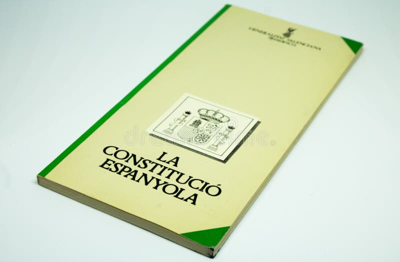 The Book of the Spanish Constitution, Light Box Stock Photo - Image of ...