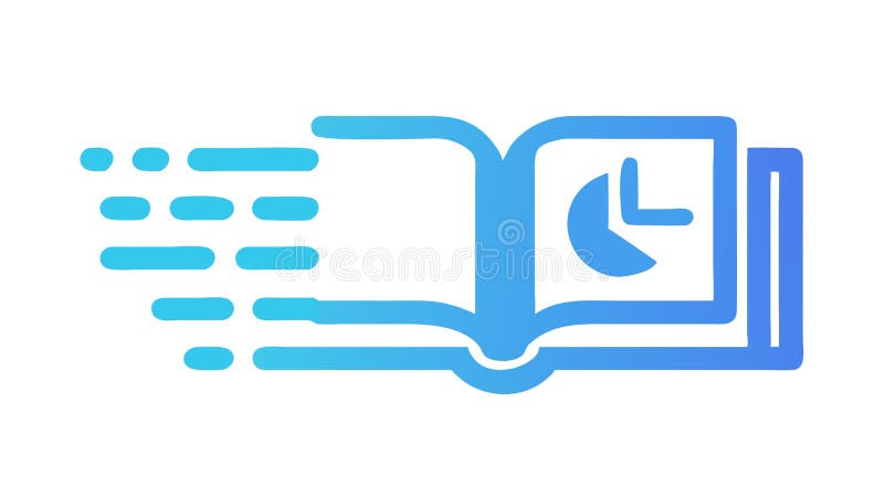 Book with Speed Lines and a Clock, Quick Learning, Accelerated ...