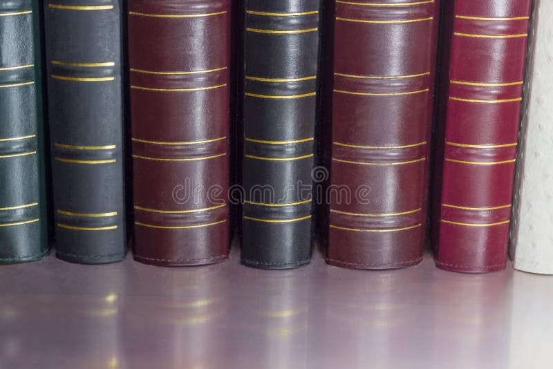 Book Spines of Old Leather-bound Books Various Colors Stock Image ...