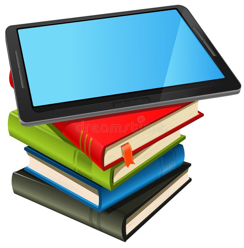 Books Flying in a Tablet. Vector Stock Vector - Illustration of concept ...
