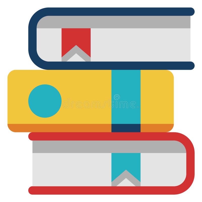 Book Stack Color Icon. Flat Library Symbol Stock Vector - Illustration ...
