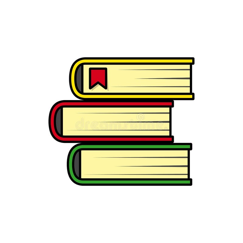 Book Stack in Drawing Style Isolated Vector. Stock Vector ...