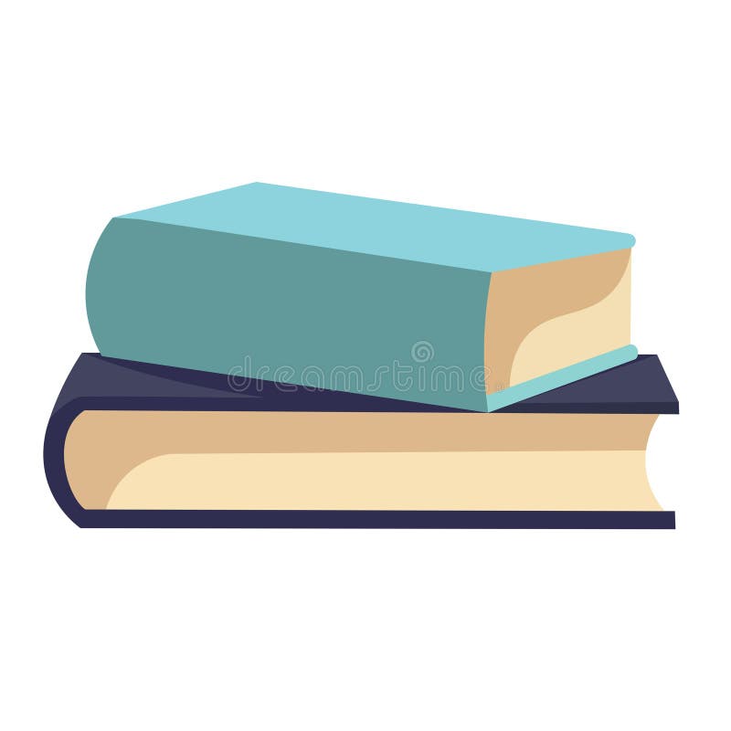 Book Stack Icon, Stack of Books Vector, Two Blue Books in Flat Design ...