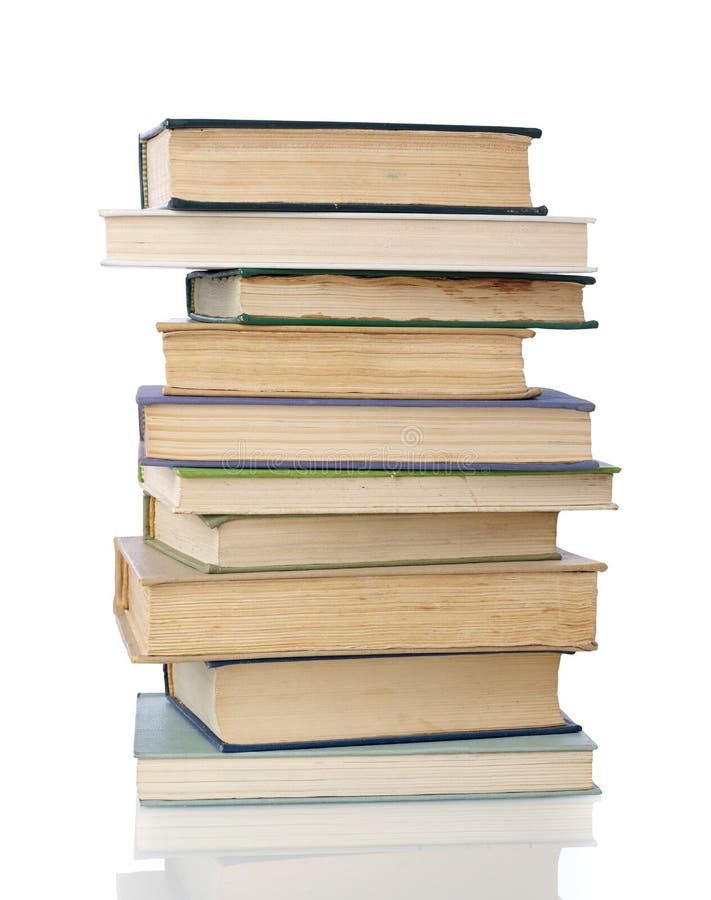 Book stack on white stock photo. Image of learning, page - 107690722