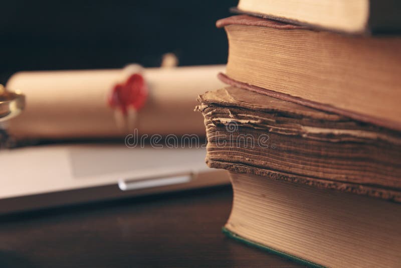 Workplace in library stock image. Image of indoor, library - 17345941