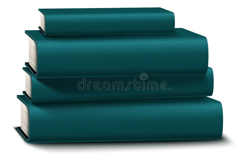 Book Stack Mockup. Heap of Green Hardcovers with Realistic Shadow Stock ...