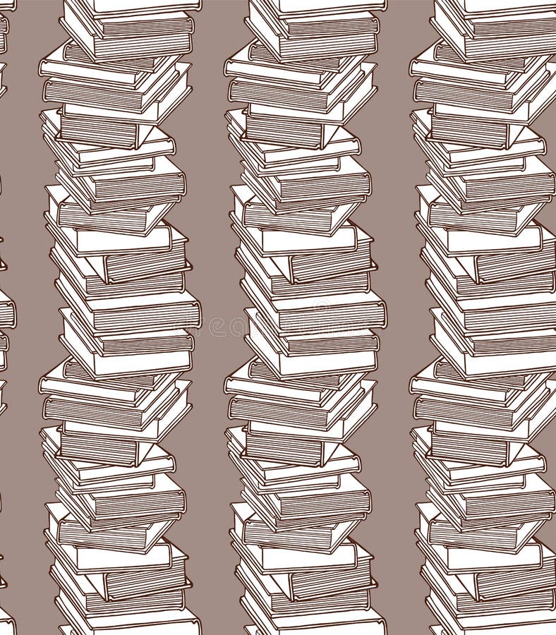 Book Stack and School Books. a Pile of Books. Seamless Pattern, Texture ...