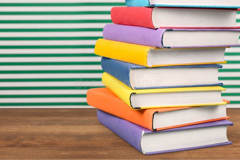 Stack book on table stock photo. Image of auditorium - 113869746