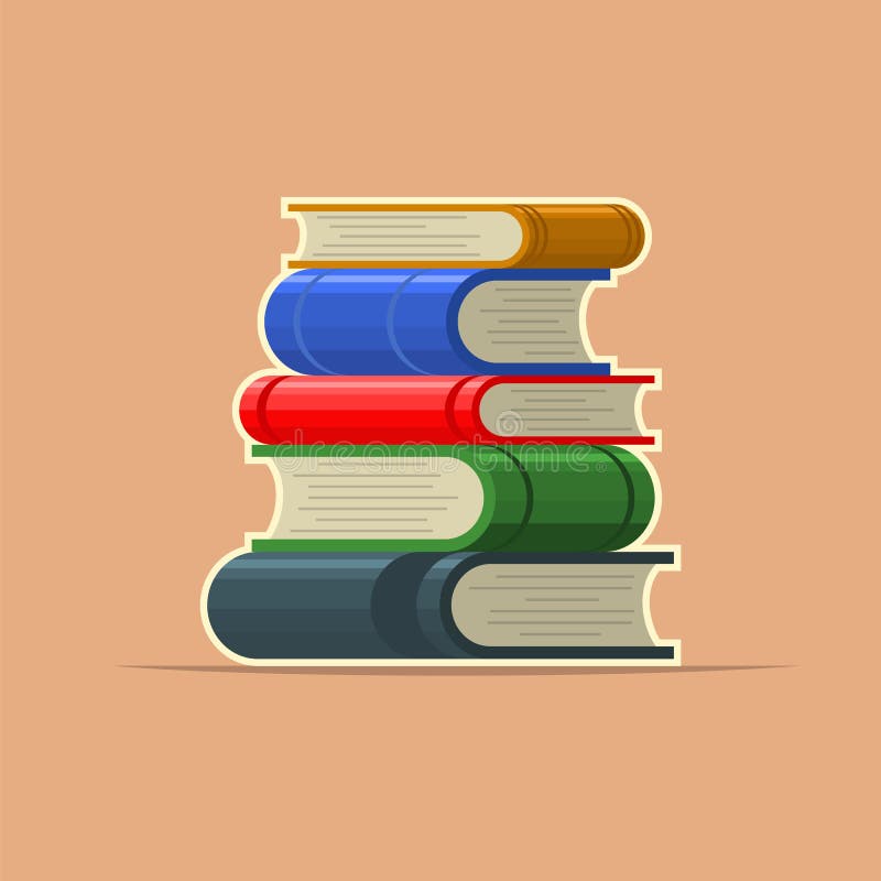 Book stack sticker stock vector. Illustration of knowledge - 260010385