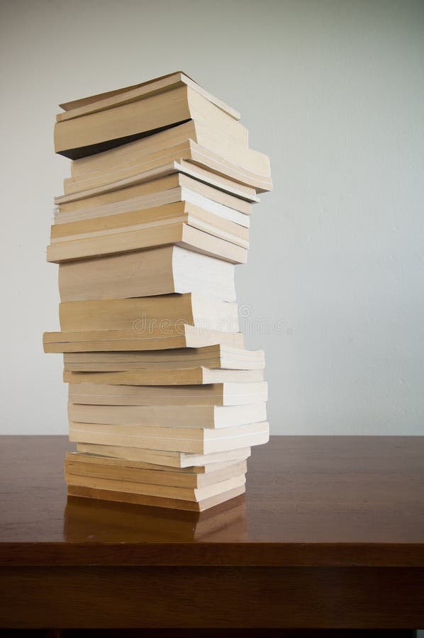 Book Stack on Table stock image. Image of high, educational - 16555463