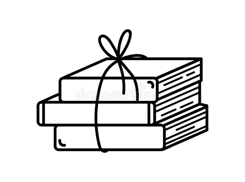 Book Stack Vector Icon. Textbooks, Novels, Notebooks Tied with String ...