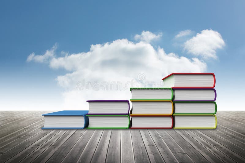 Book Steps Leading To Door Against Sky Stock Illustration ...