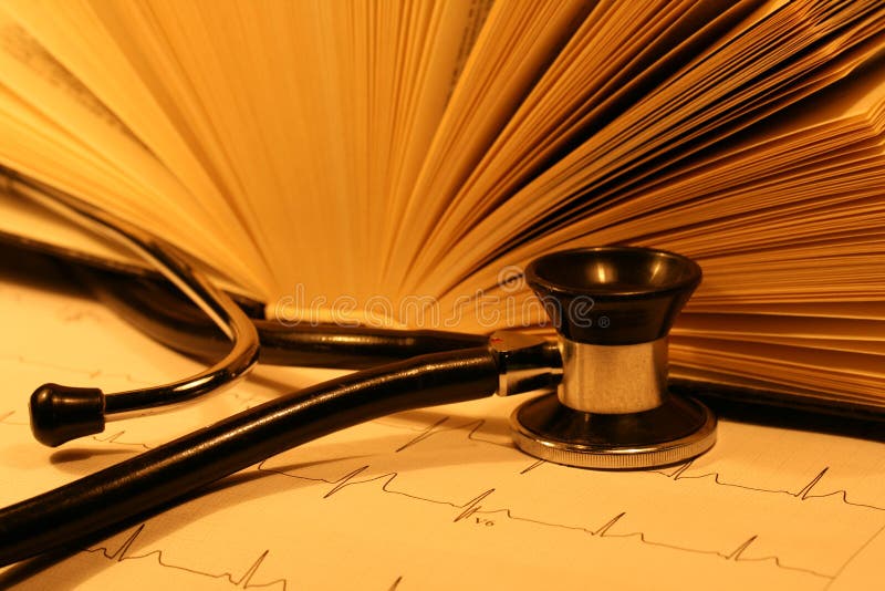 Book and stethoscope stock image. Image of instrument - 4342695