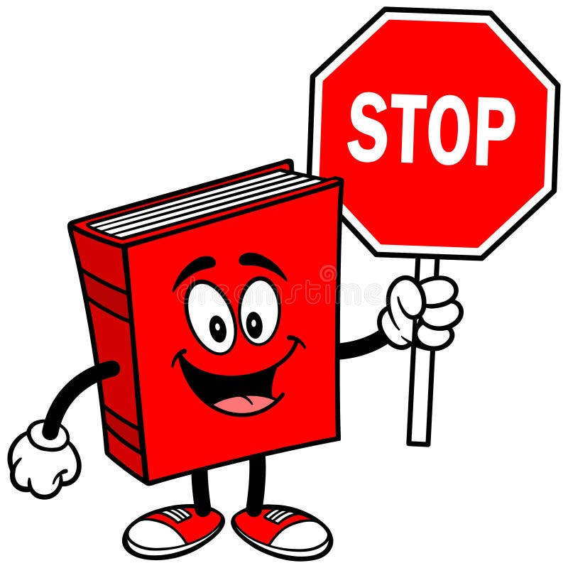 Book with Stop Sign stock vector. Illustration of standing - 53675221