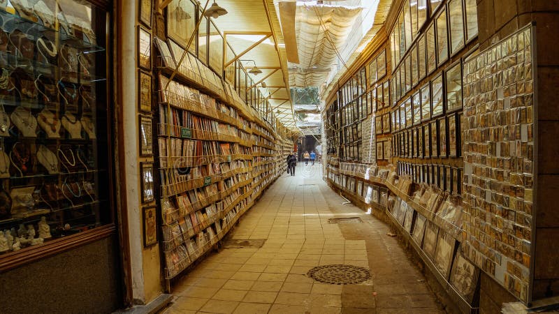 Book Store at a Corridor in Cairo, Egypt Stock Image - Image of browsing, catalog: 306157391