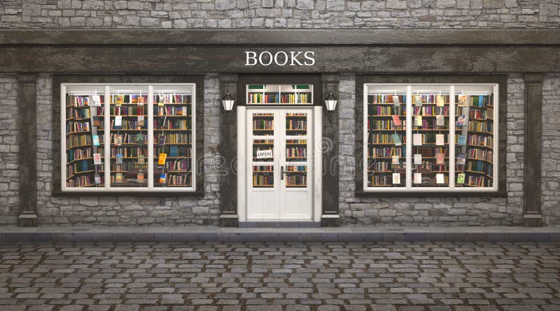 Book Store Exterior, 3d Illustration Stock Illustration - Illustration ...