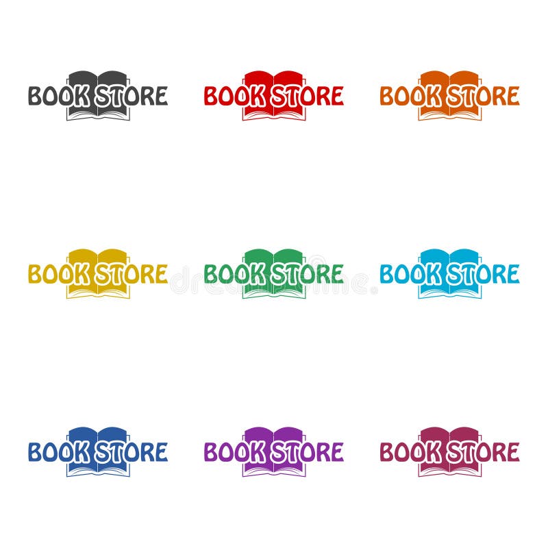 Book store icon color set stock vector. Illustration of geek - 246069768